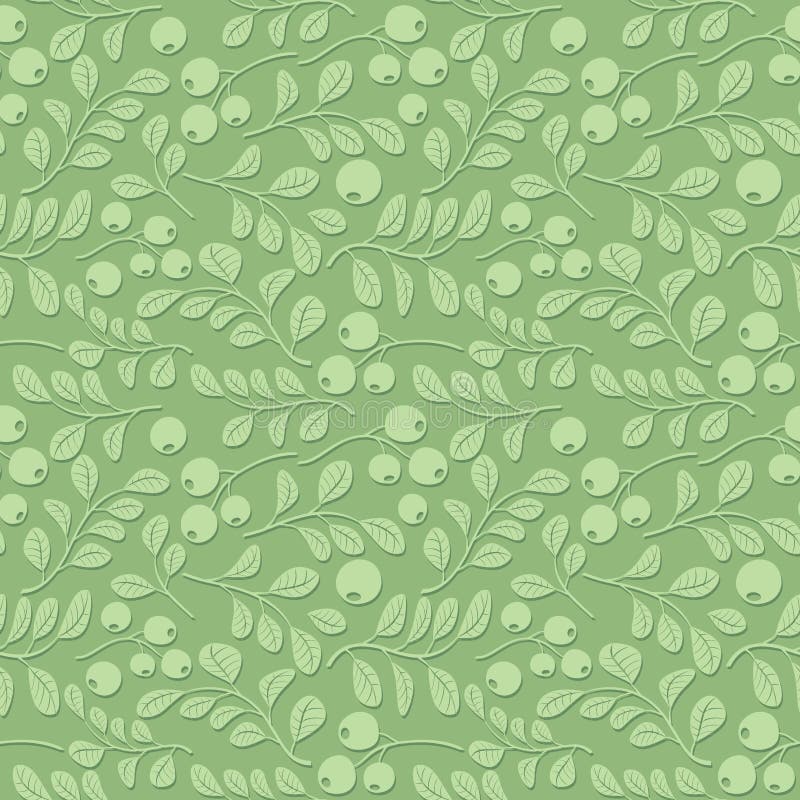 Light Green Floral Pattern with Shadow - Seamless Vector Stock Vector ...