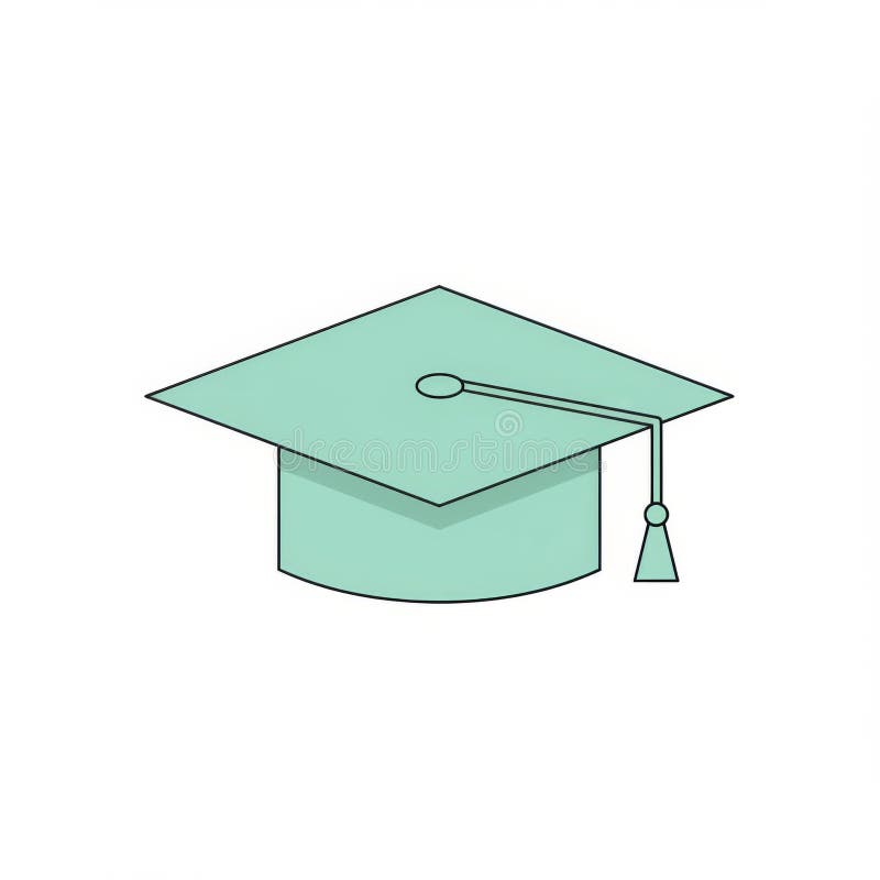 Light Green Graduation Cap Illustration Stock Illustration ...