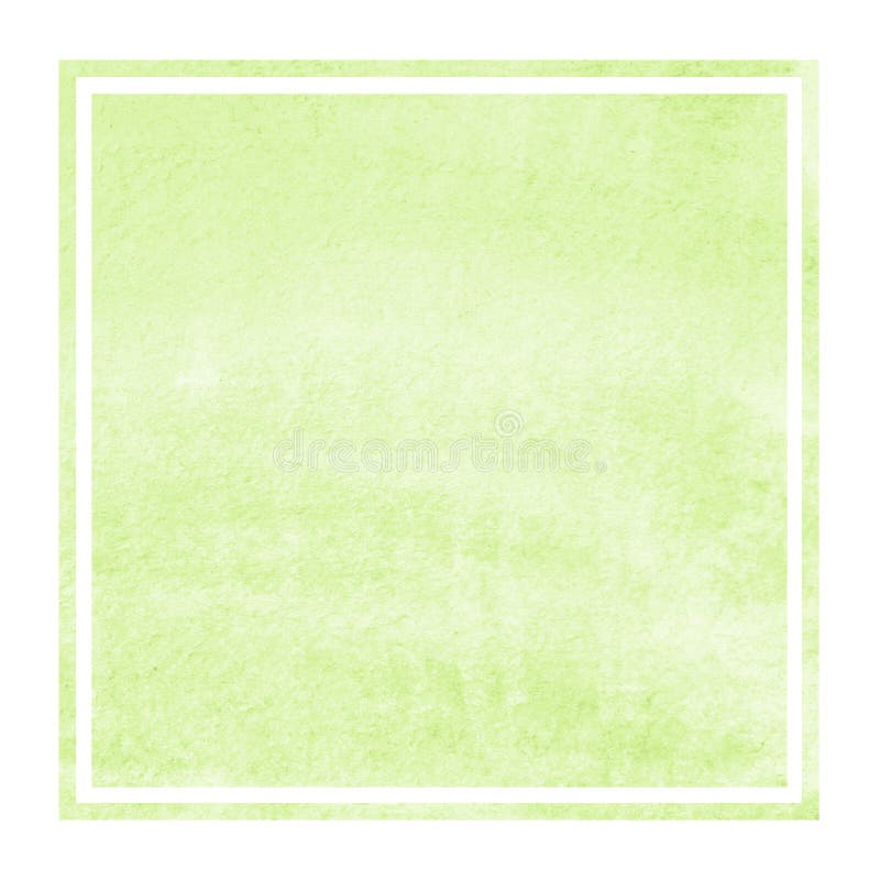 Light Green Hand Drawn Watercolor Rectangular Frame Background Texture ...