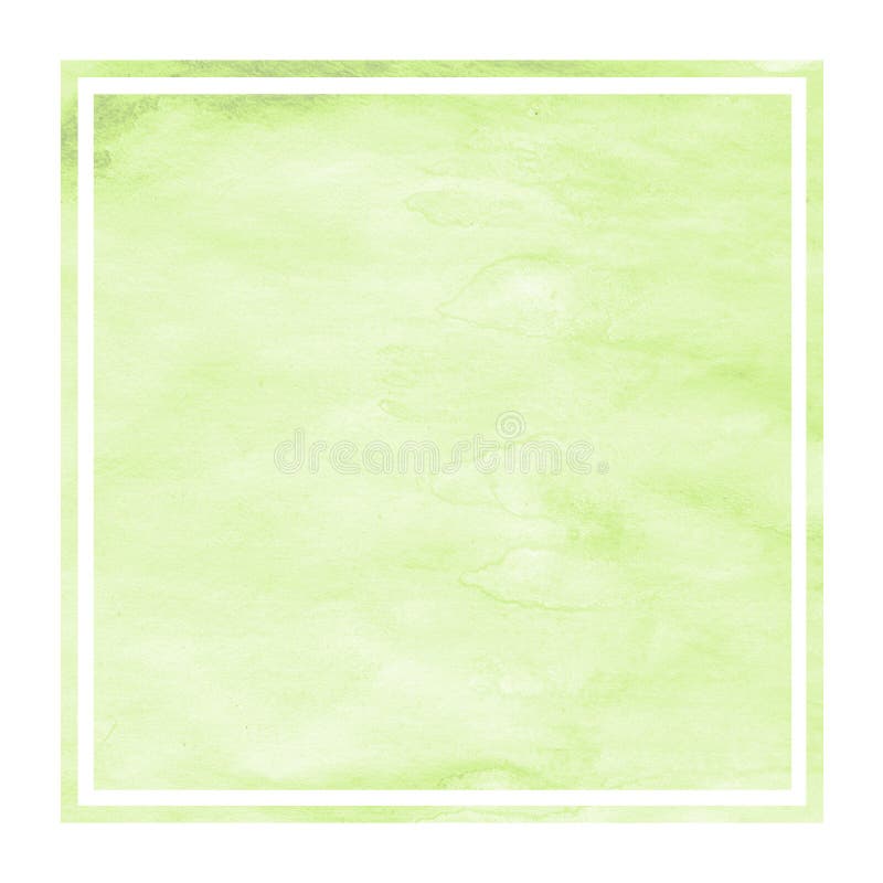 Light Green Hand Drawn Watercolor Rectangular Frame Background Texture ...