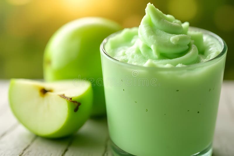 Light Green Ice Cream with a Cool Touch, Served Next To a Refreshing ...