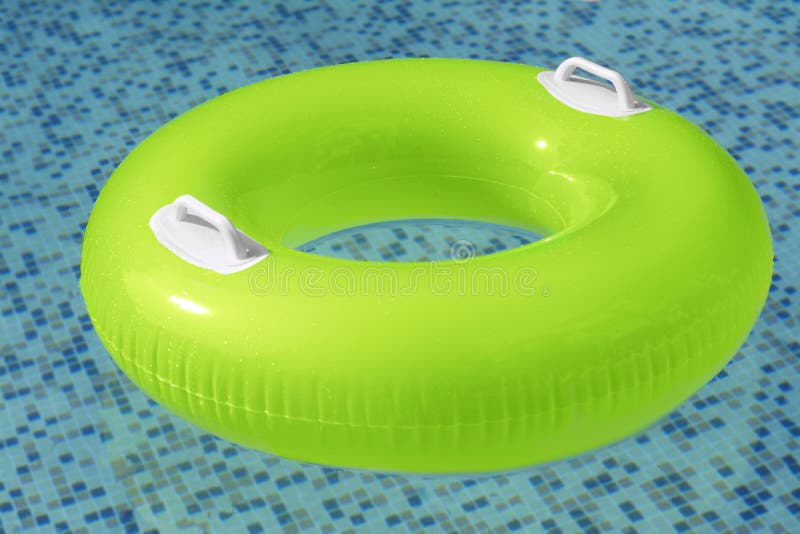 Light Green Inflatable Ring Floating in Swimming Pool Stock Image ...