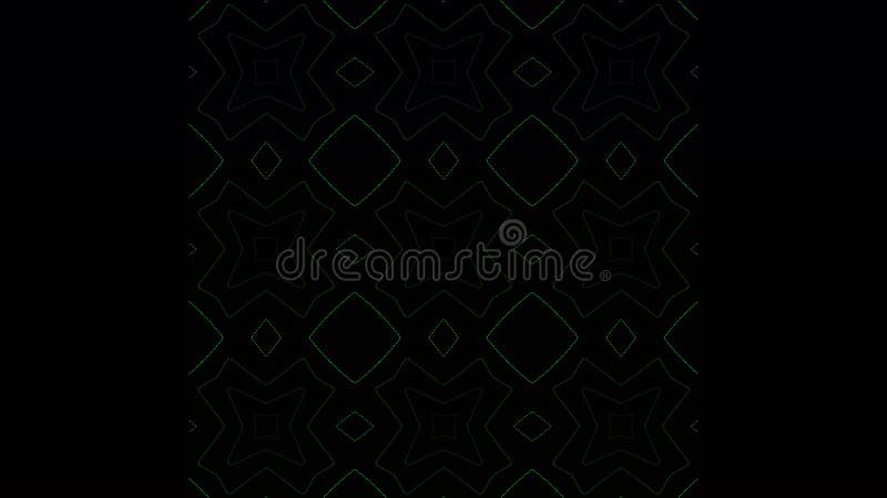 Light Green Lines, Dotted Star Patterns Enlarge and Twinkle. Abstract ...