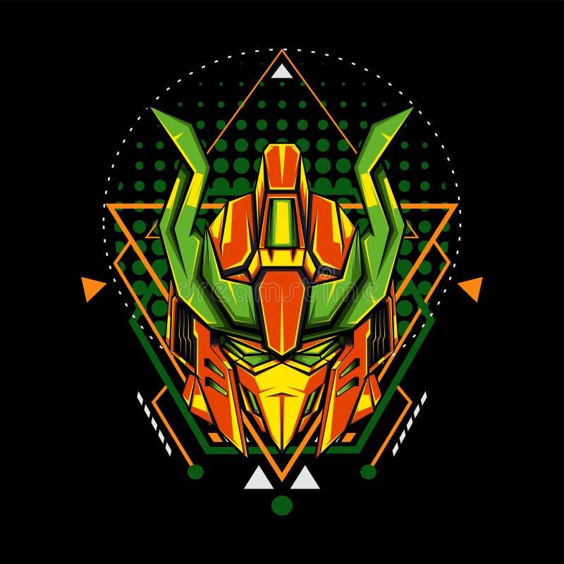 Light Green Mecha Knight Illustration Stock Vector - Illustration of ...