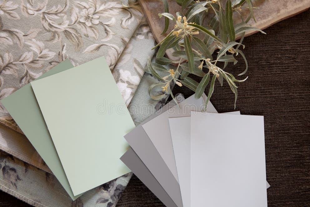Light Green and Neutral Swatches Stock Image - Image of remodel, home ...