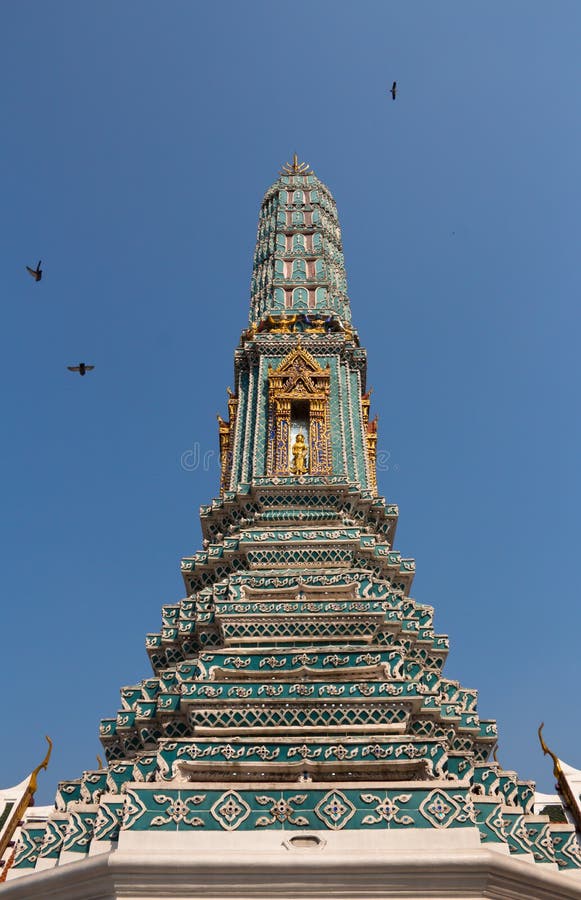 Light Green Pagoda in Temple Stock Image - Image of history, grand ...