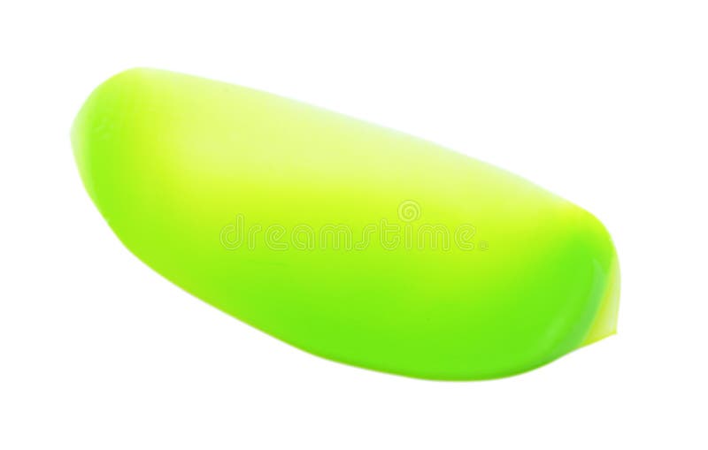 Light Green Paint Sample on White Background, Top View Stock Photo ...