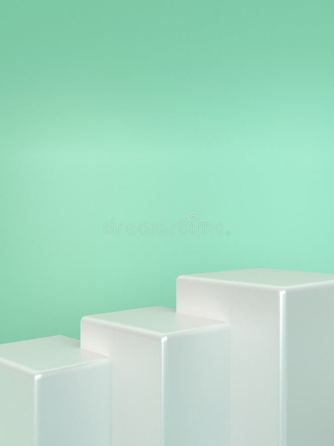 Light Green Product Stand. 3D Rendering Stock Illustration ...