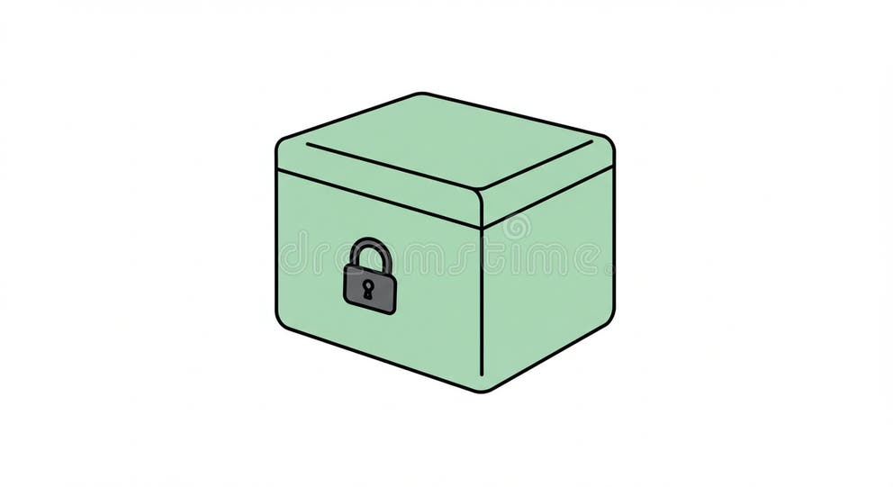 A Light Green, Rectangular Box with a Simple Design Features a Closed ...