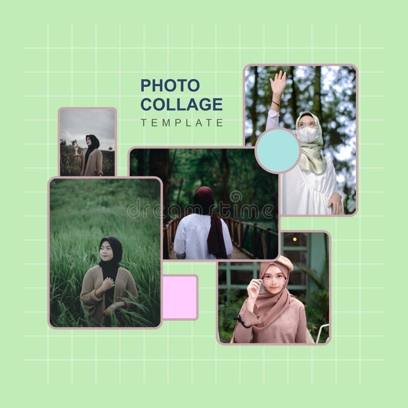 Light Green Rectangular and Circular Shape Photo Collage Perfect for ...