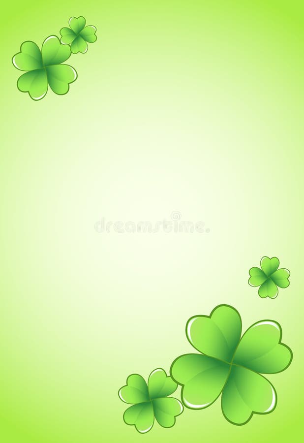 Saint Patrick`s Day Green Clover Background Stock Vector Illustration