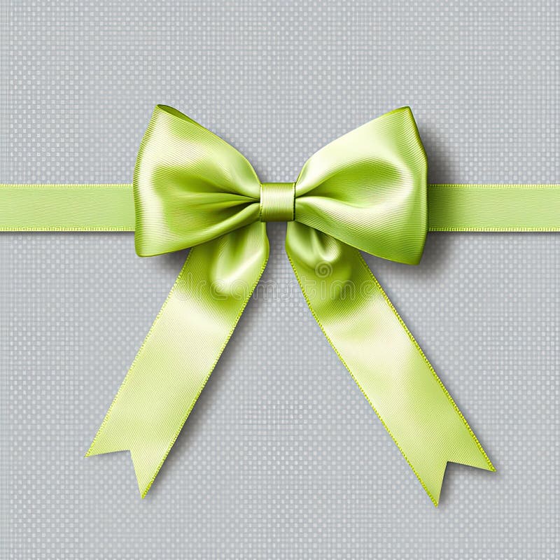 Light Green Satin Bow with Ribbon Stock Image - Image of smooth, luxury ...