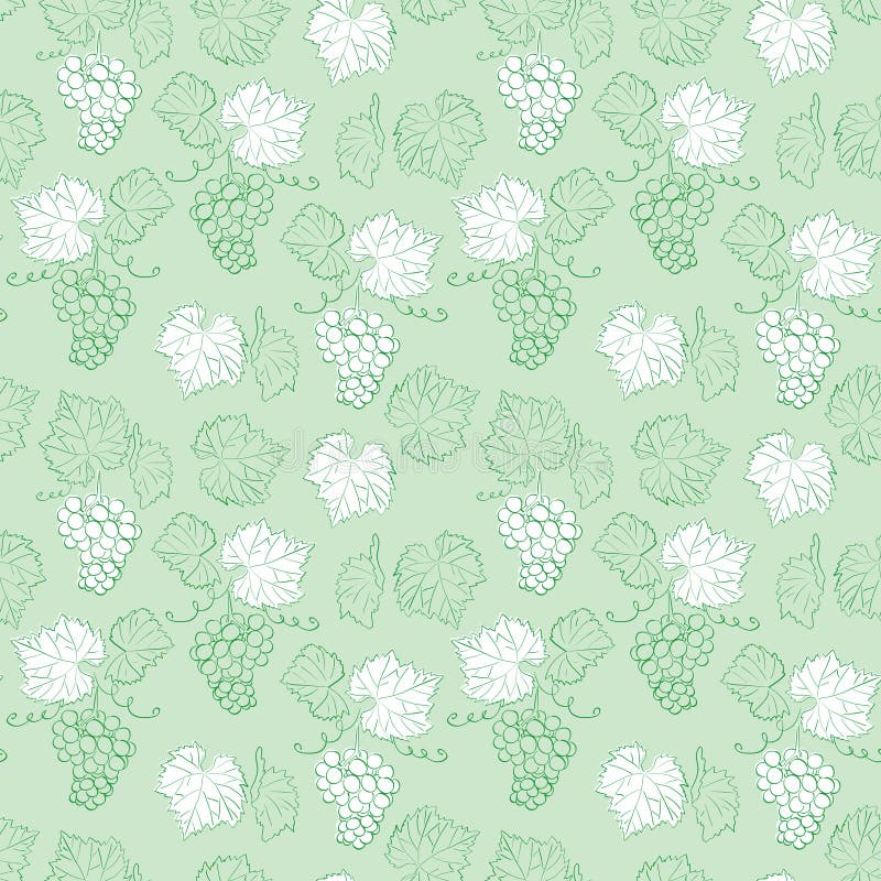 Light Green Seamless Background with Grapes - Vector Floral Pattern ...