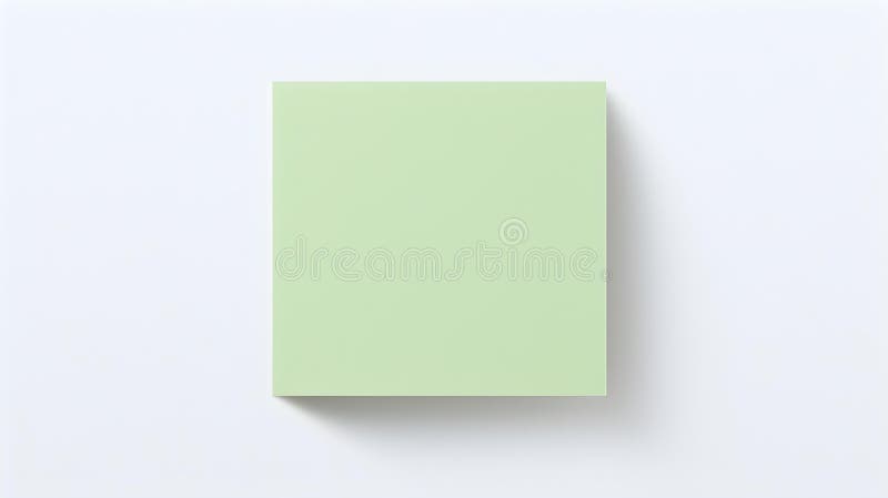 Light Green Square Paper Note on a White Background. Brainstorming ...