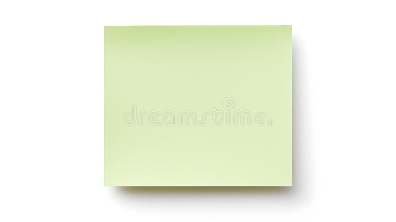 Light Green Square Paper Note on a White Background. Brainstorming ...