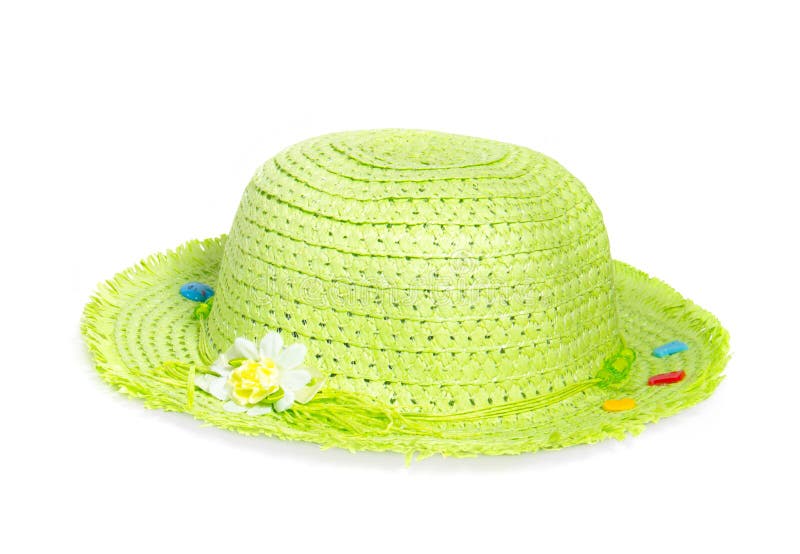 Light Green Straw Panama Hat Isolated on White Background Stock Image ...