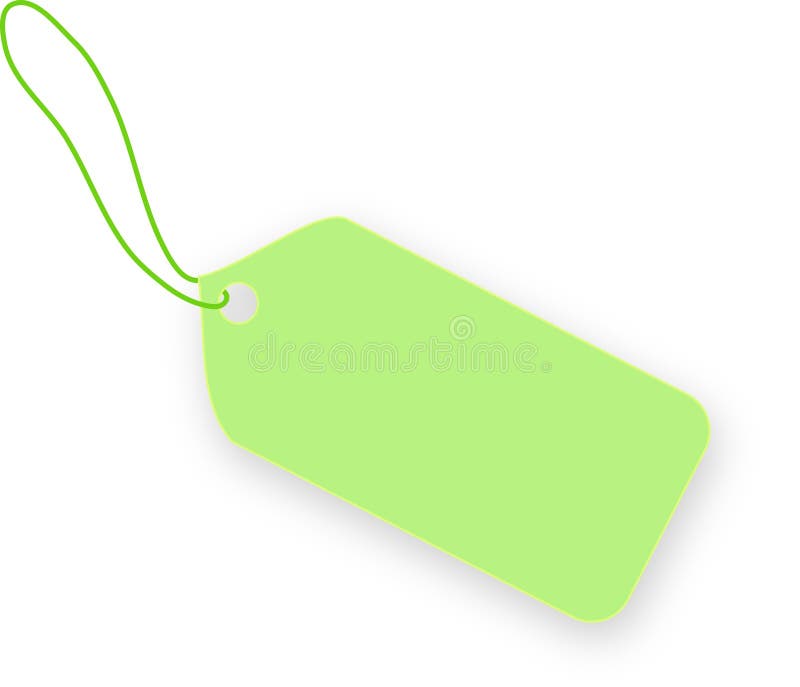 Light Green Tag on White Background Stock Illustration - Illustration ...