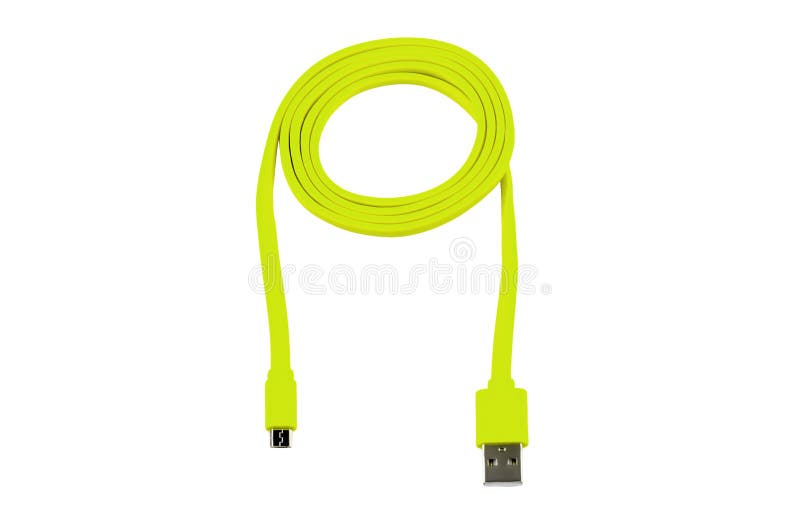 Cable with USB, Micro USB, Lightning and Type-C Connector, Isolated on ...