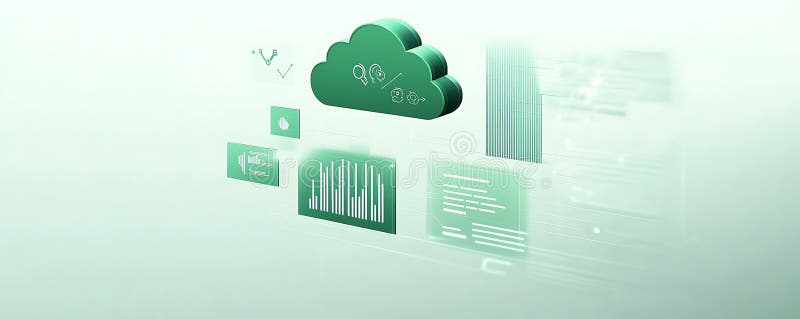 Light Green Vector Icon Representing Cloud Stock Illustration ...