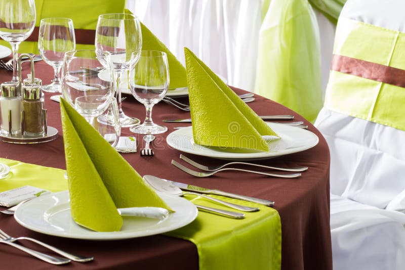 Attractive Green Table Setting Stock Photo - Image of formal, dine: 2204906
