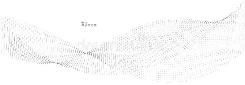 Light Grey Abstract Background, Vector Wave of Flowing Particles, Curvy ...