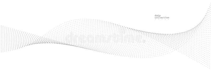 Light Grey Abstract Background, Vector Wave of Flowing Particles, Curvy ...