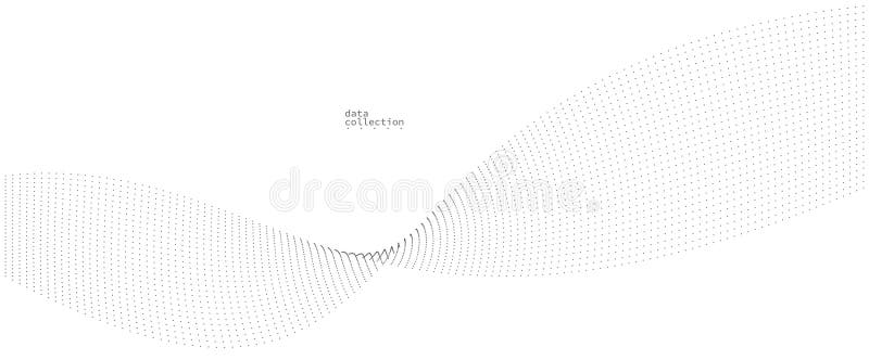 Light Grey Abstract Background, Vector Wave of Flowing Particles, Curvy ...