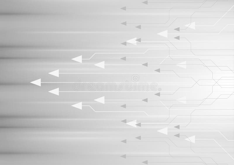 Light Grey Abstract Technology Background with Arrows Stock Vector ...