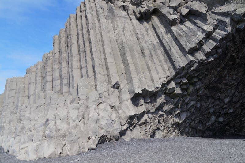 Light Grey Basalt Columns Near Reynisdrangar Beach,Iceand Stock Image ...