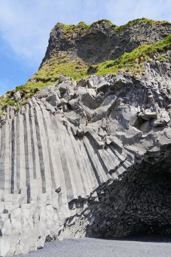 Light Grey Basalt Columns Near Reynisdrangar Beach,Iceand Stock Image ...