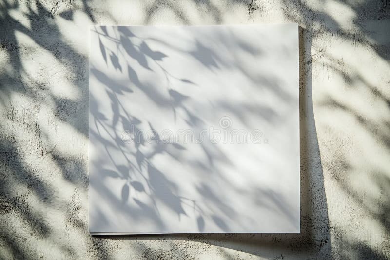 On a Light Grey Concrete Wall, a White Rectangular Poster Mockup is ...