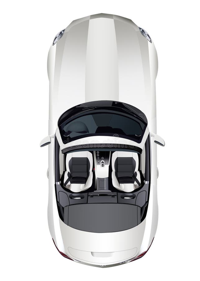 Red Convertible Car Top View. Car with Driver and Car without Dr Stock ...