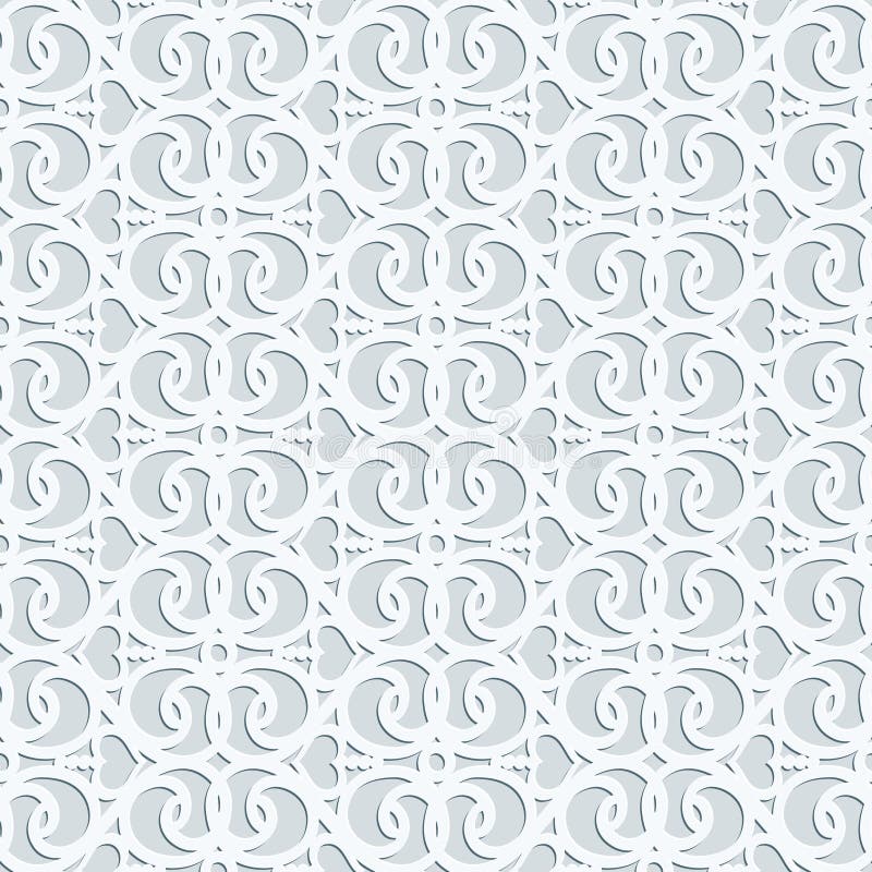 Light Grey Geometric 3d Vector Seamless Pattern with Oriental Mo Stock ...