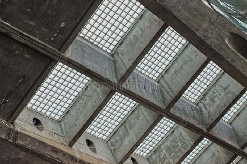 Concrete Roof Glass Block Gritty Urban Abstract Stock Image - Image of ...