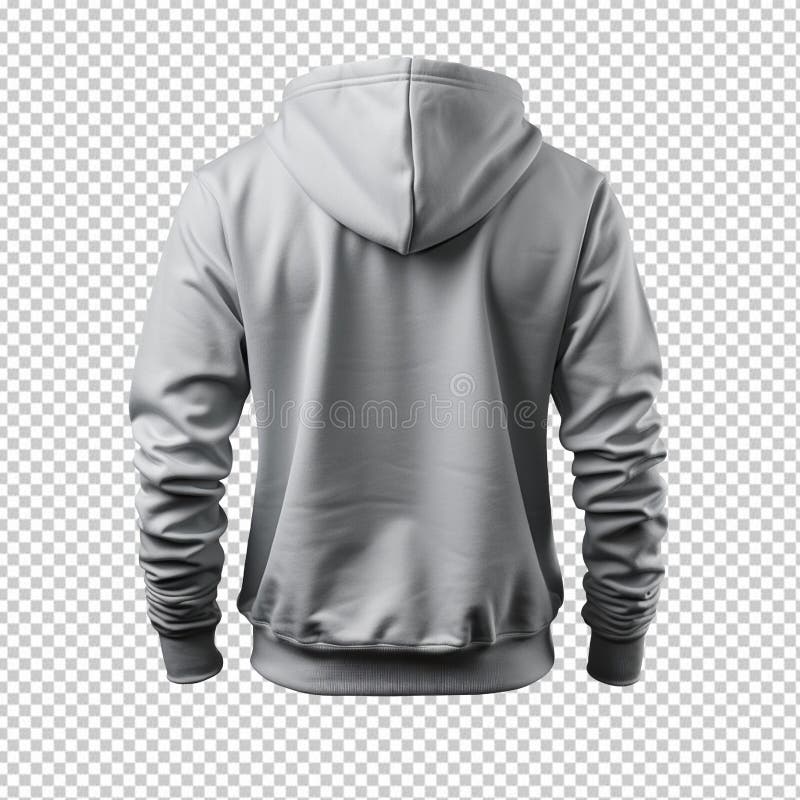 Light Grey Hoodie Back Isolated on Transparent Background Stock ...