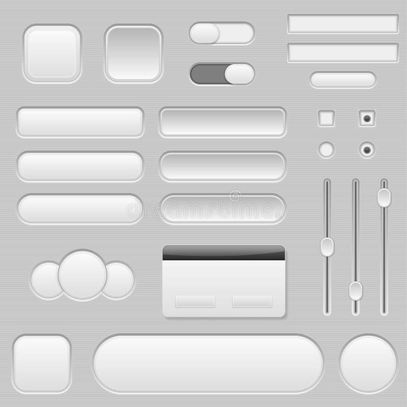 Set of Buttons and Sliders. Luminous, Neon Control User Interface ...
