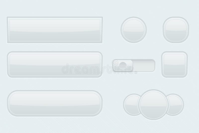 Light Grey Interface Buttons Stock Vector - Illustration of round ...