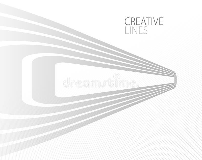 Light Grey Lines in 3D Perspective Vector Abstract Background, Easy and ...