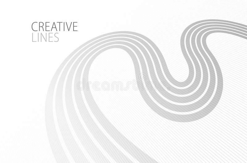 Light Grey Lines in 3D Perspective Vector Abstract Background, Easy and ...