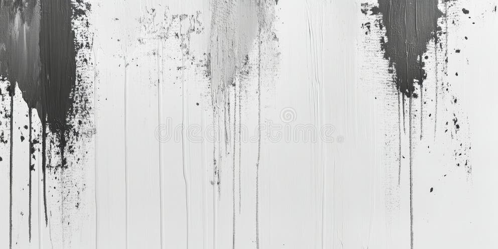 Light Grey Paint Drips Softly Down a Textured Canvas, Creating a ...