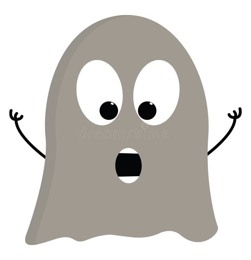 Scared Light Blue Ghost Emoji Vector Illustration on a Stock Vector ...