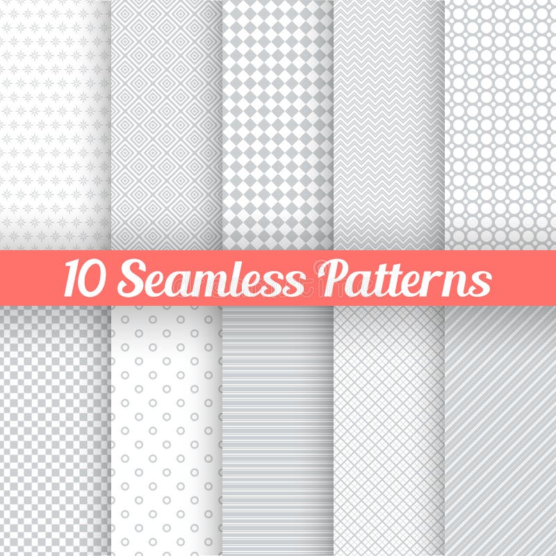 Set of 10 Retro Seamless Patterns Stock Vector - Illustration of color ...