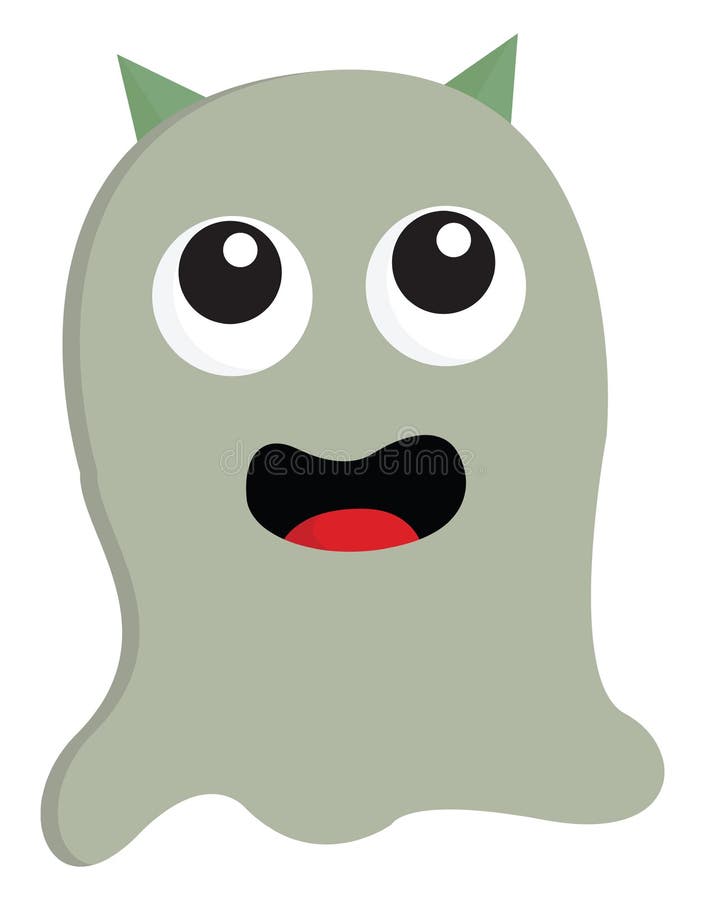 Scared Light Blue Ghost Emoji Vector Illustration on a Stock Vector ...