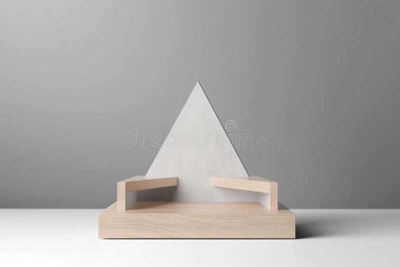 A Light Grey Stone Pedestal with Pyramid. Generative AI. Stock ...