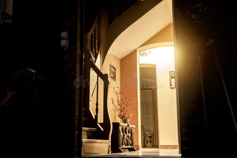 Light in the Hallway of the House Stock Photo - Image of entrance, home ...
