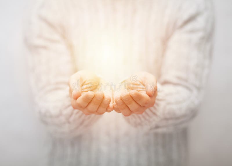 Light In Hands, Magic Energy Stock Photo - Image of inspiration ...