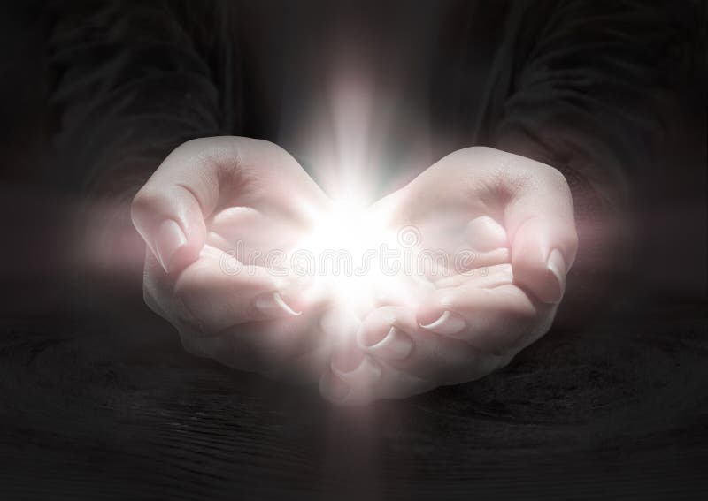 Light in the hands stock photo. Image of release, hands - 30422664