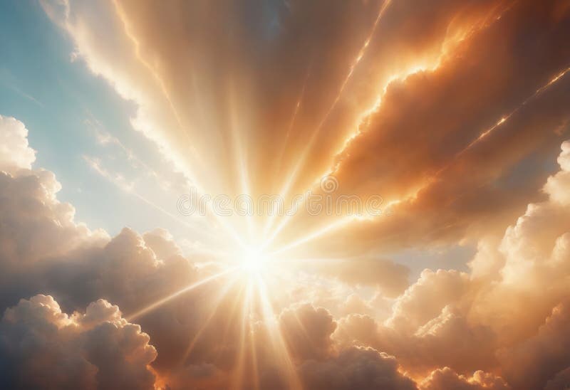 Light from Heaven. Sun and Clouds Stock Illustration - Illustration of ...
