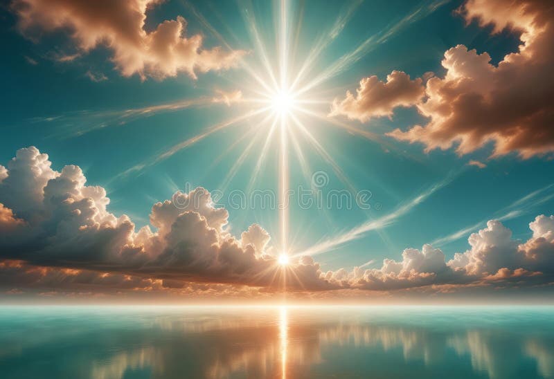 Light from Heaven. Sun and Clouds Stock Illustration - Illustration of ...