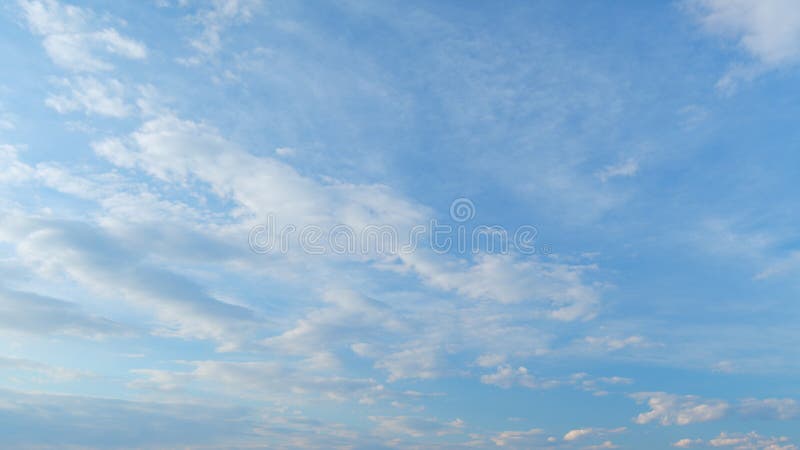 Light High Clouds Slide on Sky. Layer of Clouds in Blue Sky Moving ...